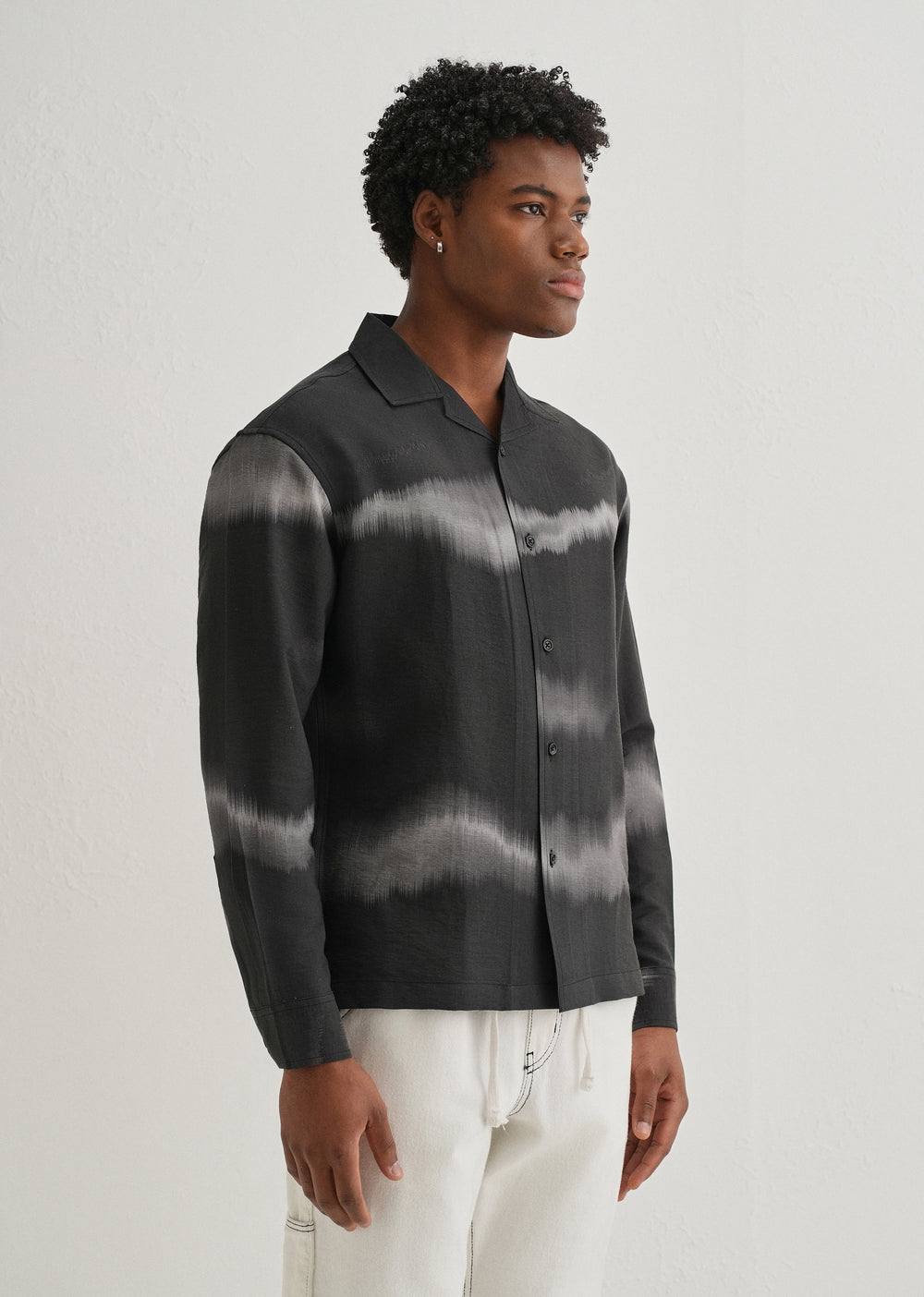 Black Ash Wave Printed Shirt