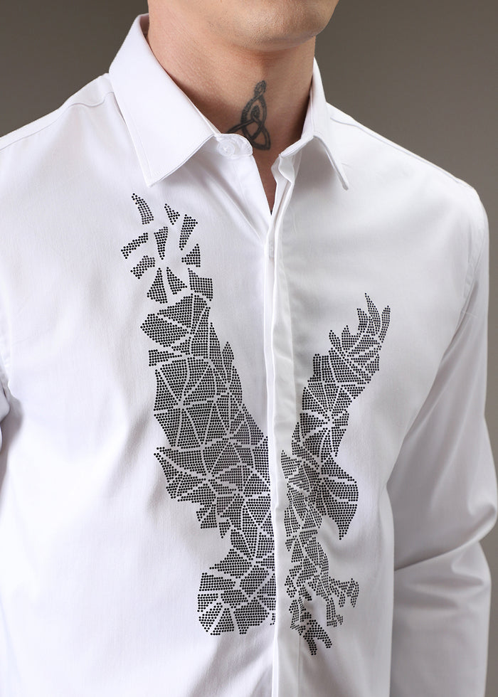White Soar Eagle Sequenced Shirt